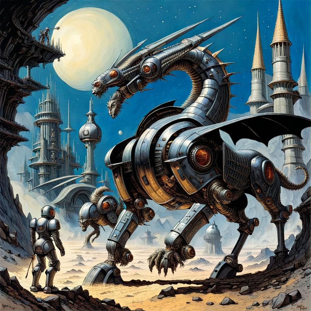 " Dragon Mech Rider " - AI Generated Artwork - NightCafe Creator