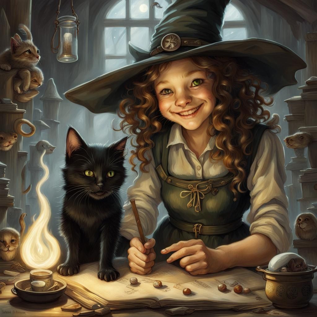 Young Smiling Witch - AI Generated Artwork - NightCafe Creator