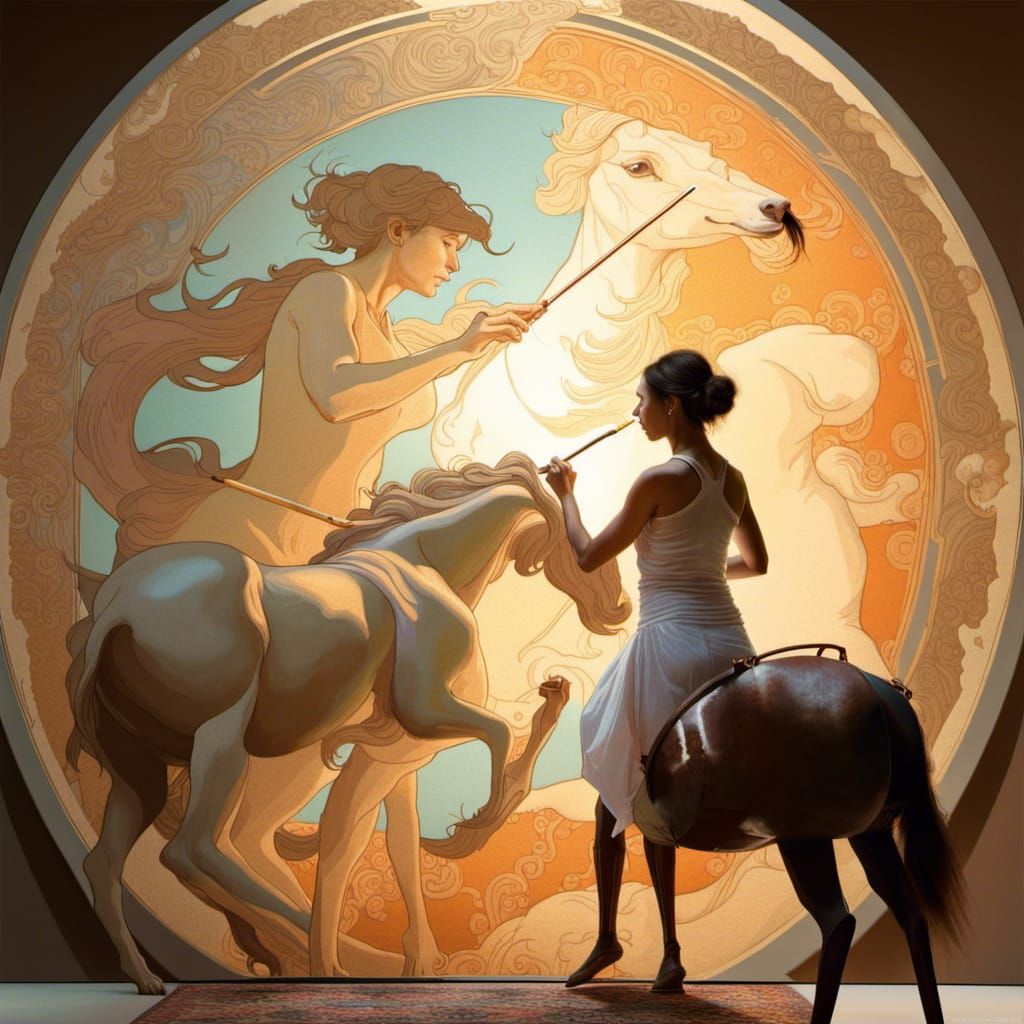 Centaur painter - AI Generated Artwork - NightCafe Creator