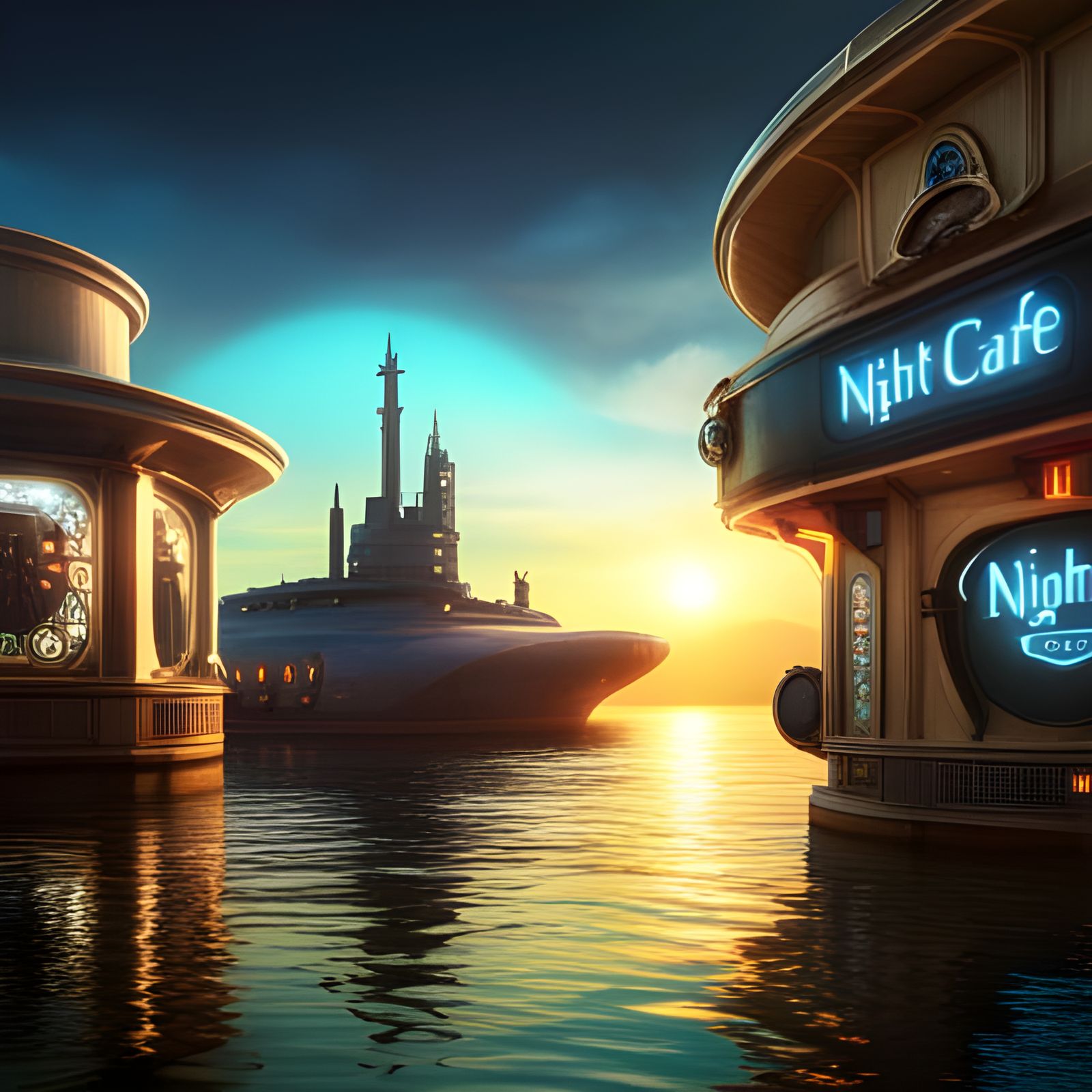 “Night Cafe” * - AI Generated Artwork - NightCafe Creator