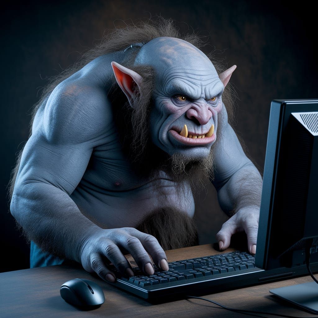 Troll trolling - Realistic Troll Typing on a Computer