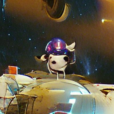 cow with astronaut helmet - AI Generated Artwork - NightCafe Creator