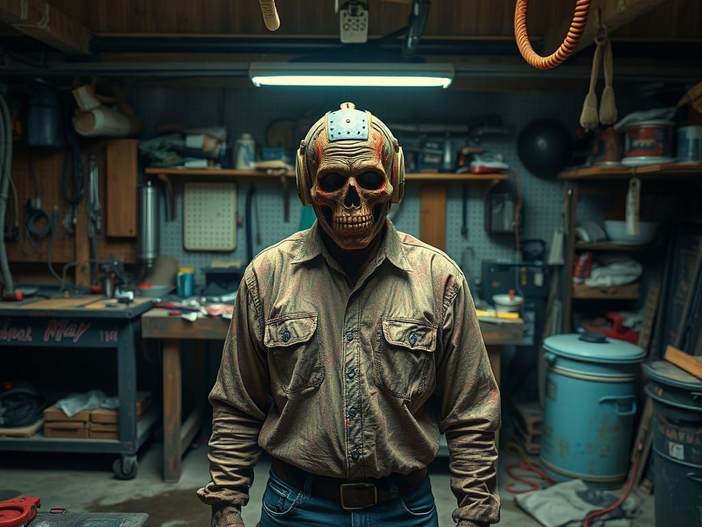 Surreal Horrorcore Scene of Leatherface and Where'... - AI Art