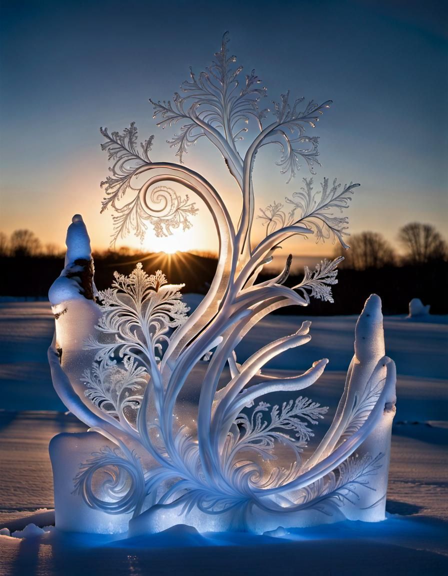 Glistening like a diamond under the soft glow of moonlight, the ice ...