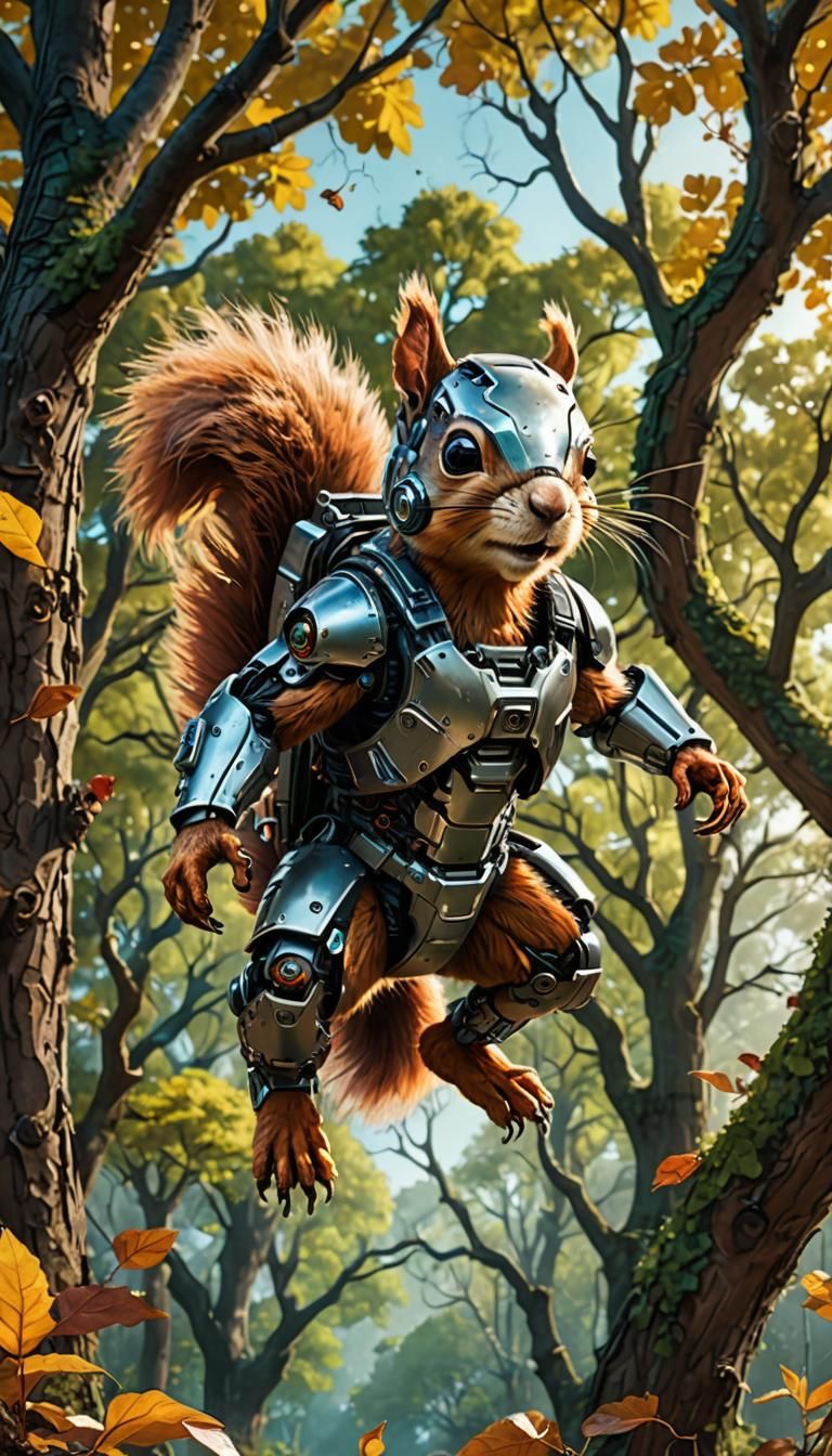 my friend squirrel-cyborg - AI Generated Artwork - NightCafe Creator