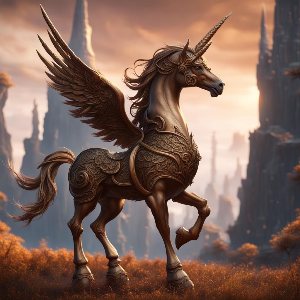 Bronze alicorn - AI Generated Artwork - NightCafe Creator