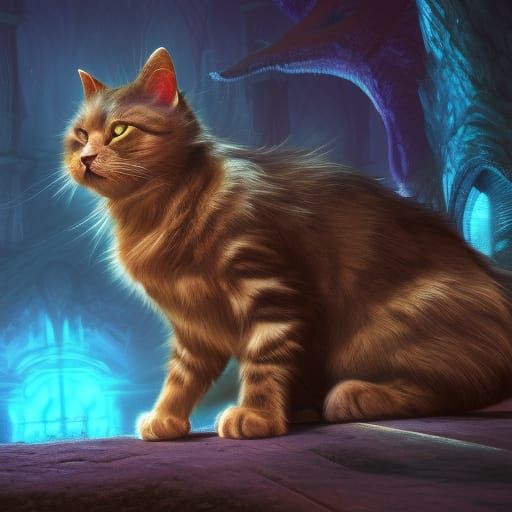 The Cat in the magic house. - AI Generated Artwork - NightCafe Creator