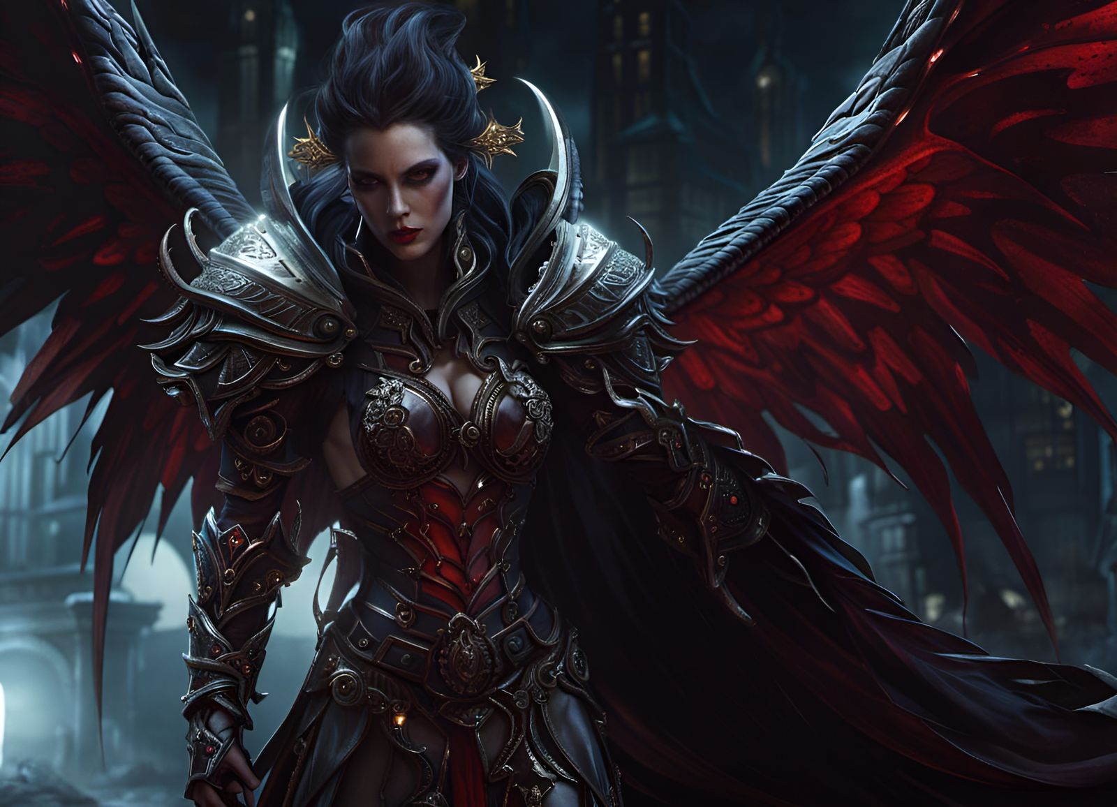 The angel who became a vampire - AI Generated Artwork - NightCafe Creator