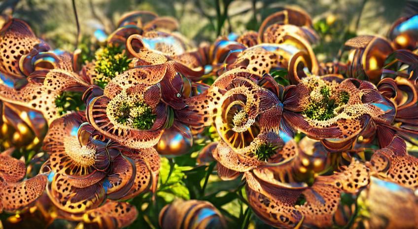 Flowers fractals spiraling - AI Generated Artwork - NightCafe Creator