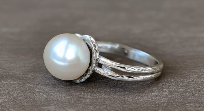 The pearl was worn in a thin silver ring (HS-L8.9)