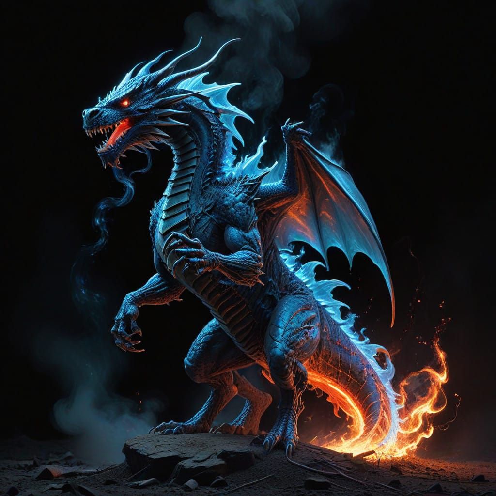 High definition photograph of a blue flame, the living blue flame ...