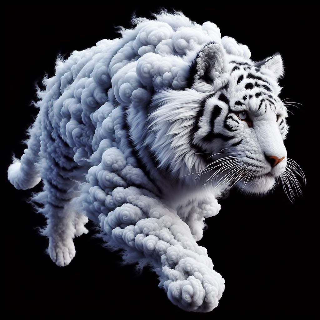 White tiger cloud animal - AI Generated Artwork - NightCafe Creator