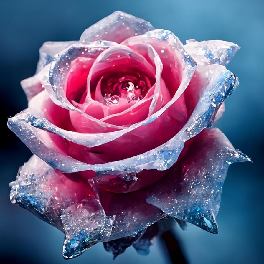 Frozen Rose - AI Generated Artwork - NightCafe Creator