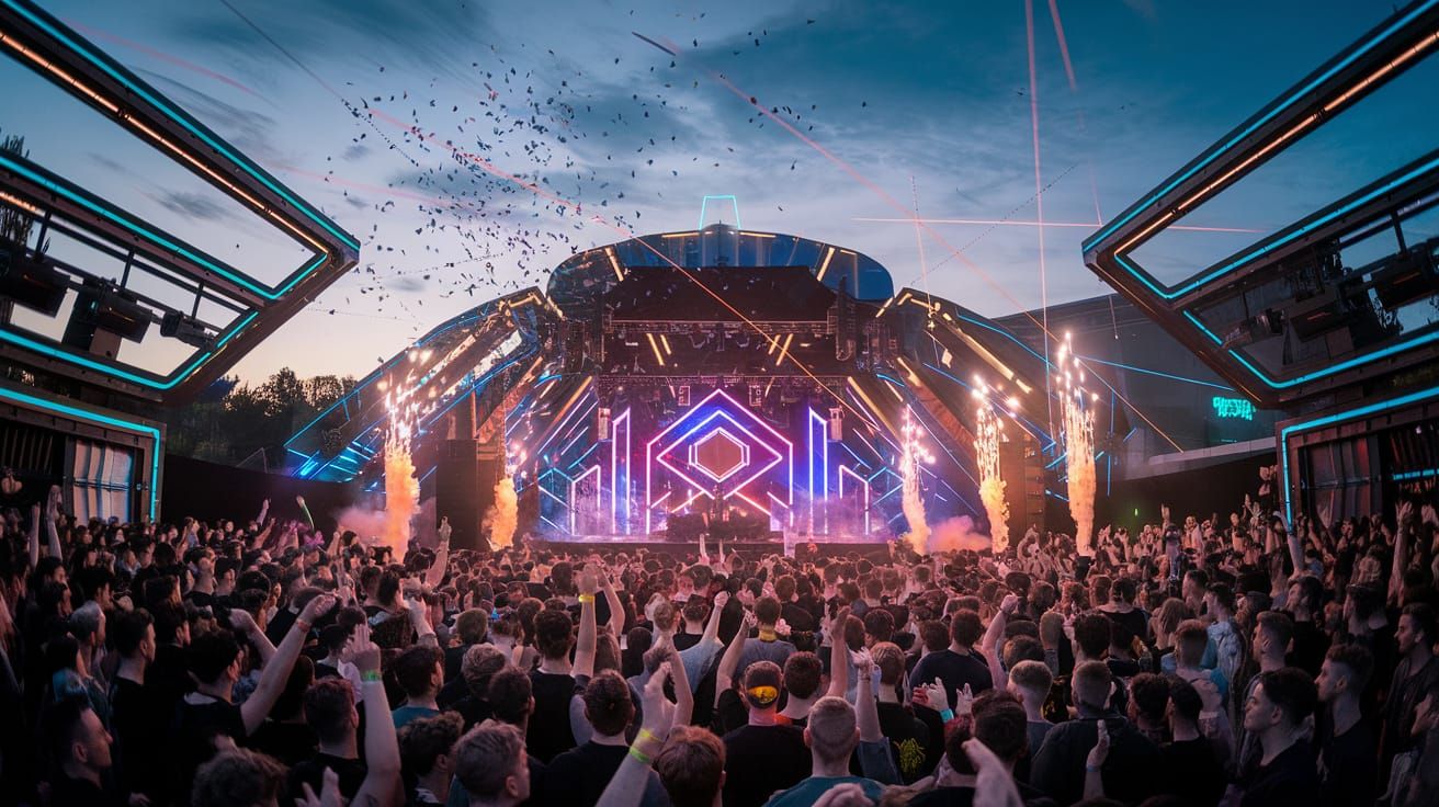 a crowded hardstyle scene at the Defqon.1 Weekend Festival
