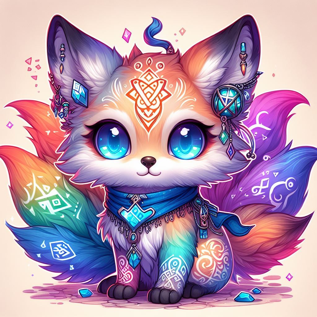 Cute Rune Fox - AI Generated Artwork - NightCafe Creator