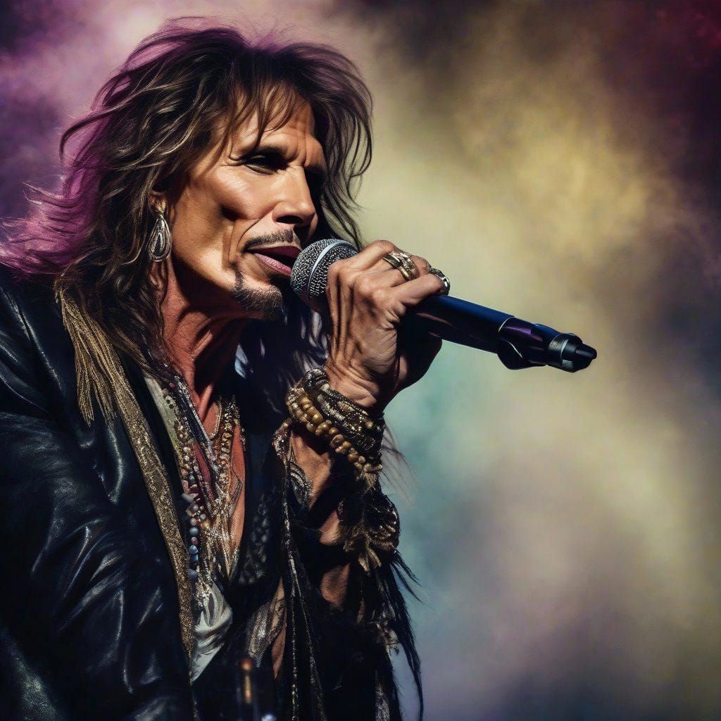 intricate realistic portrait of Steven Tyler looking in camera, misty ...