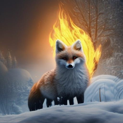 fox...with fire - AI Generated Artwork - NightCafe Creator
