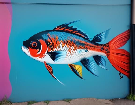 Fish graffiti art - AI Generated Artwork - NightCafe Creator