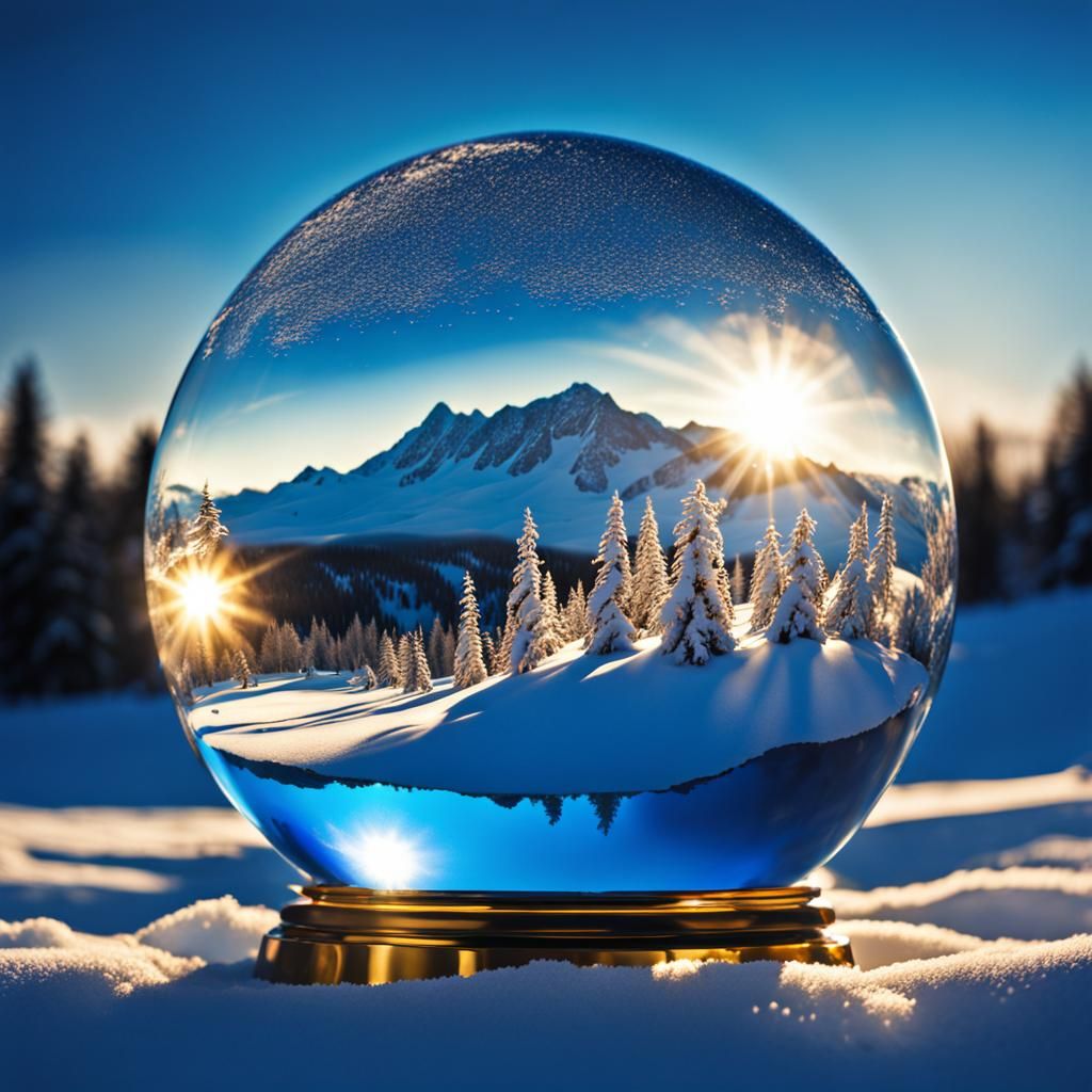 Snow Earth Globe - AI Generated Artwork - NightCafe Creator