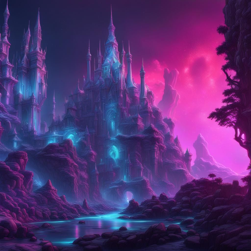 Neon ink white ink splittig - AI Generated Artwork - NightCafe Creator