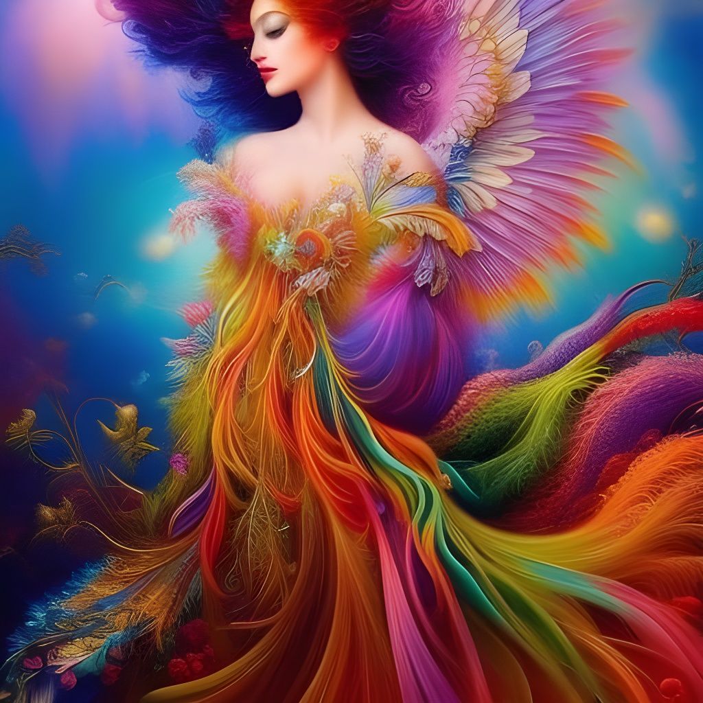 Rainbow Goddess - AI Generated Artwork - NightCafe Creator