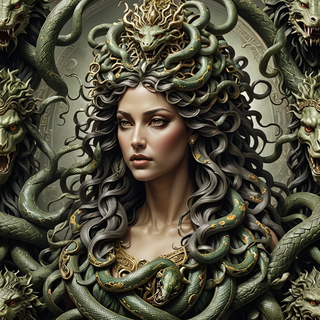 Medusa with a crown of snakes - AI Generated Artwork - NightCafe Creator