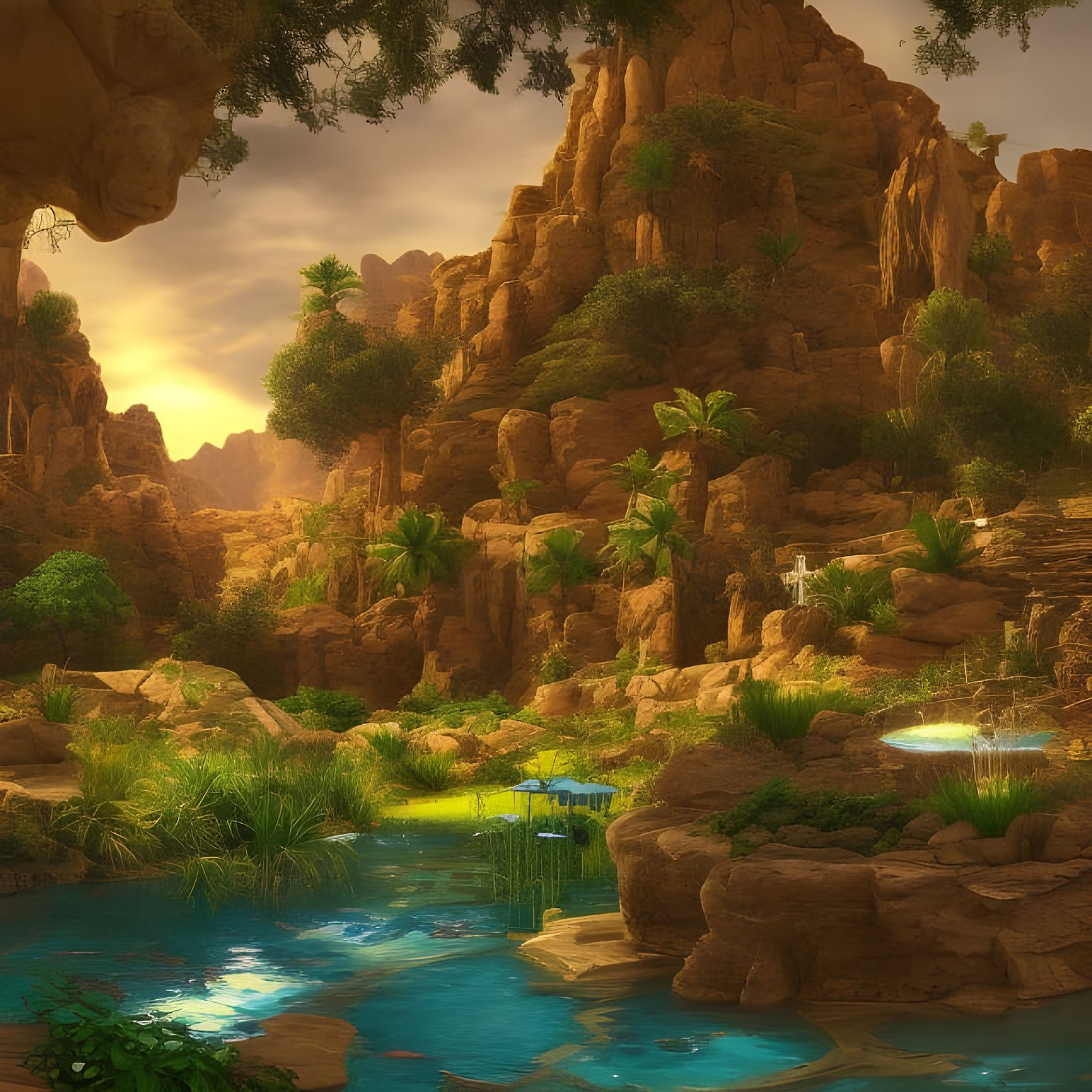 An oasis - AI Generated Artwork - NightCafe Creator