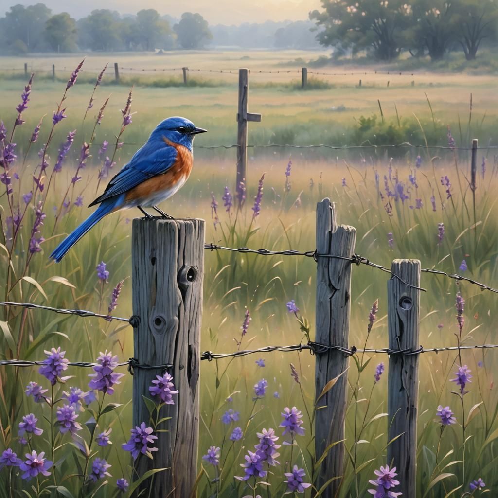 Bluebird Morning - AI Generated Artwork - NightCafe Creator
