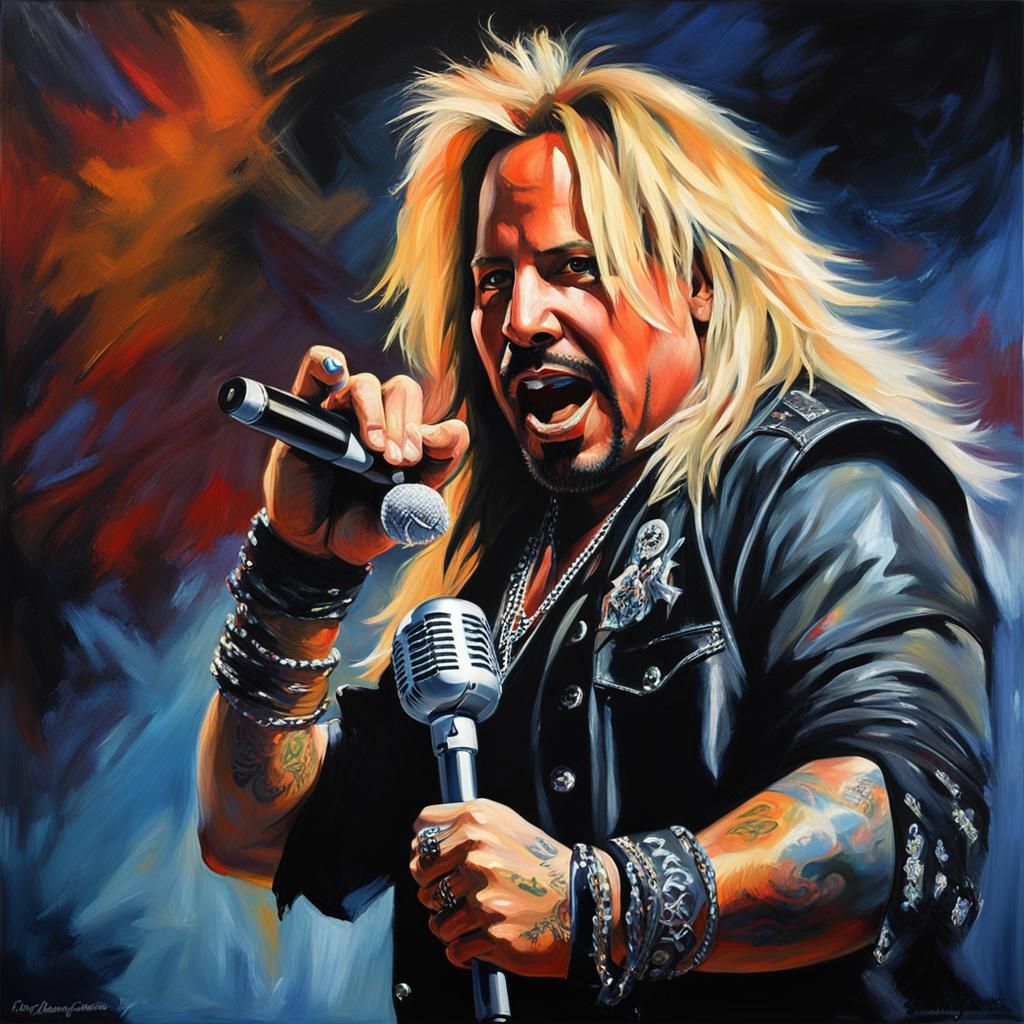 Painting of Vince Neil of Mötley Crüe - AI Generated Artwork ...