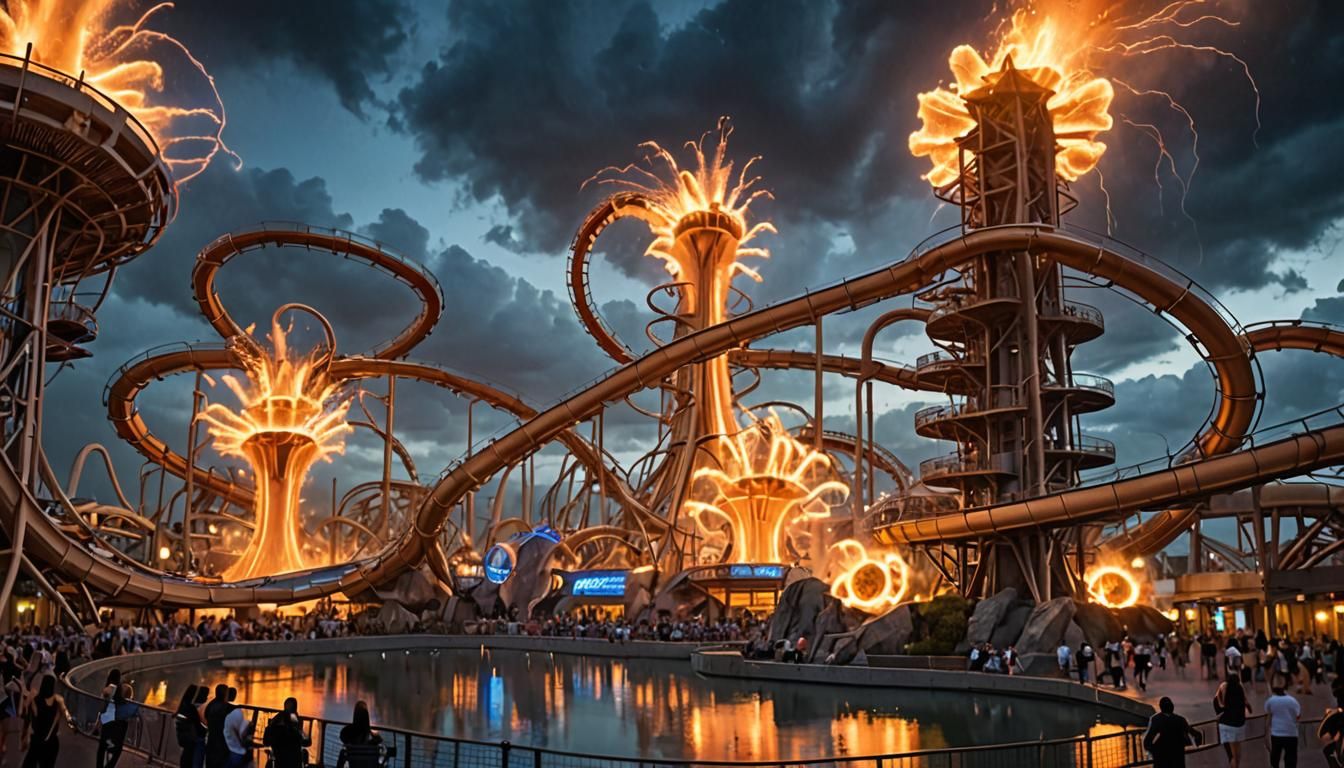 Extreme elemental theme park - AI Generated Artwork - NightCafe Creator