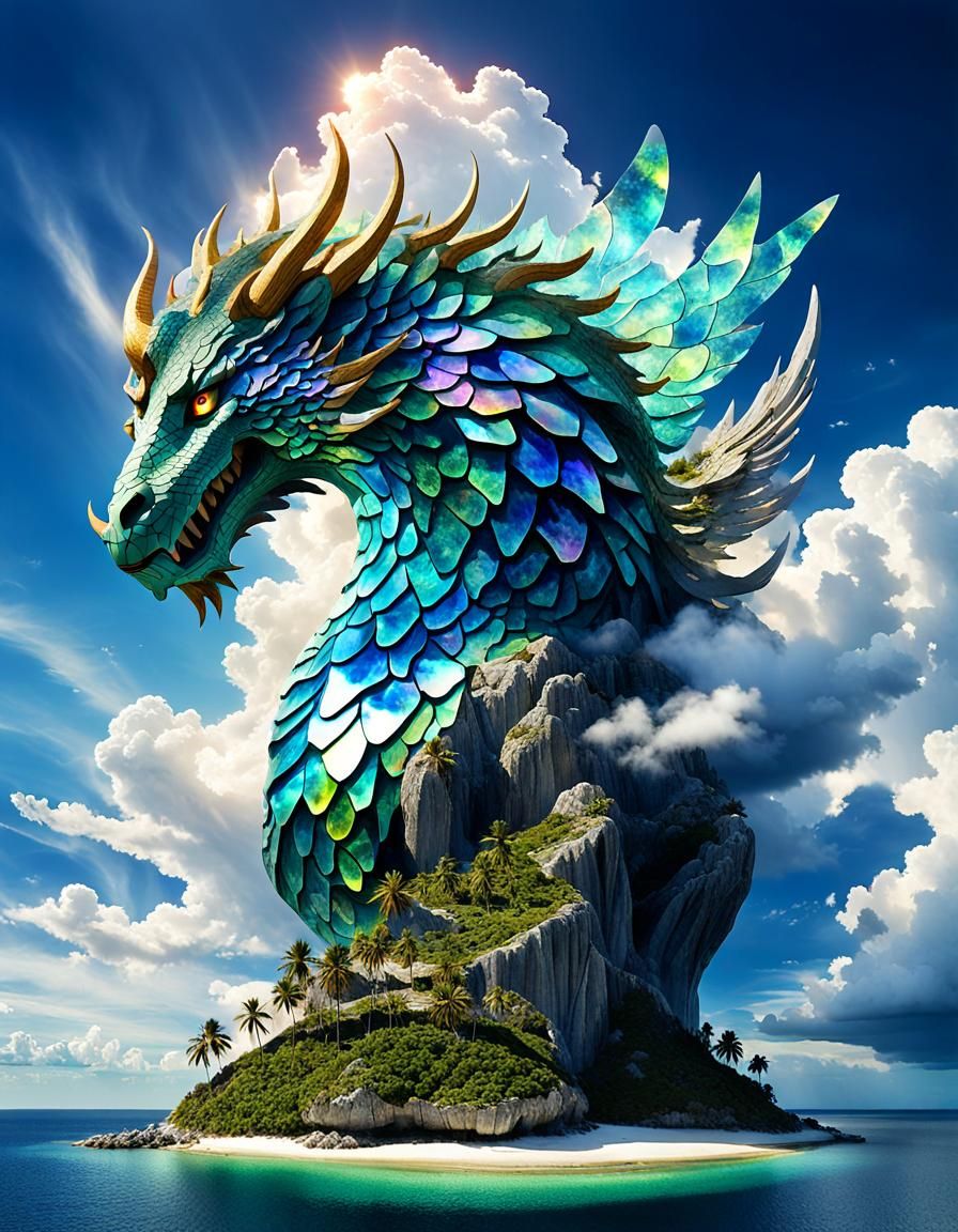 cloud forms into shape of fantastic mythical creature - AI Generated ...