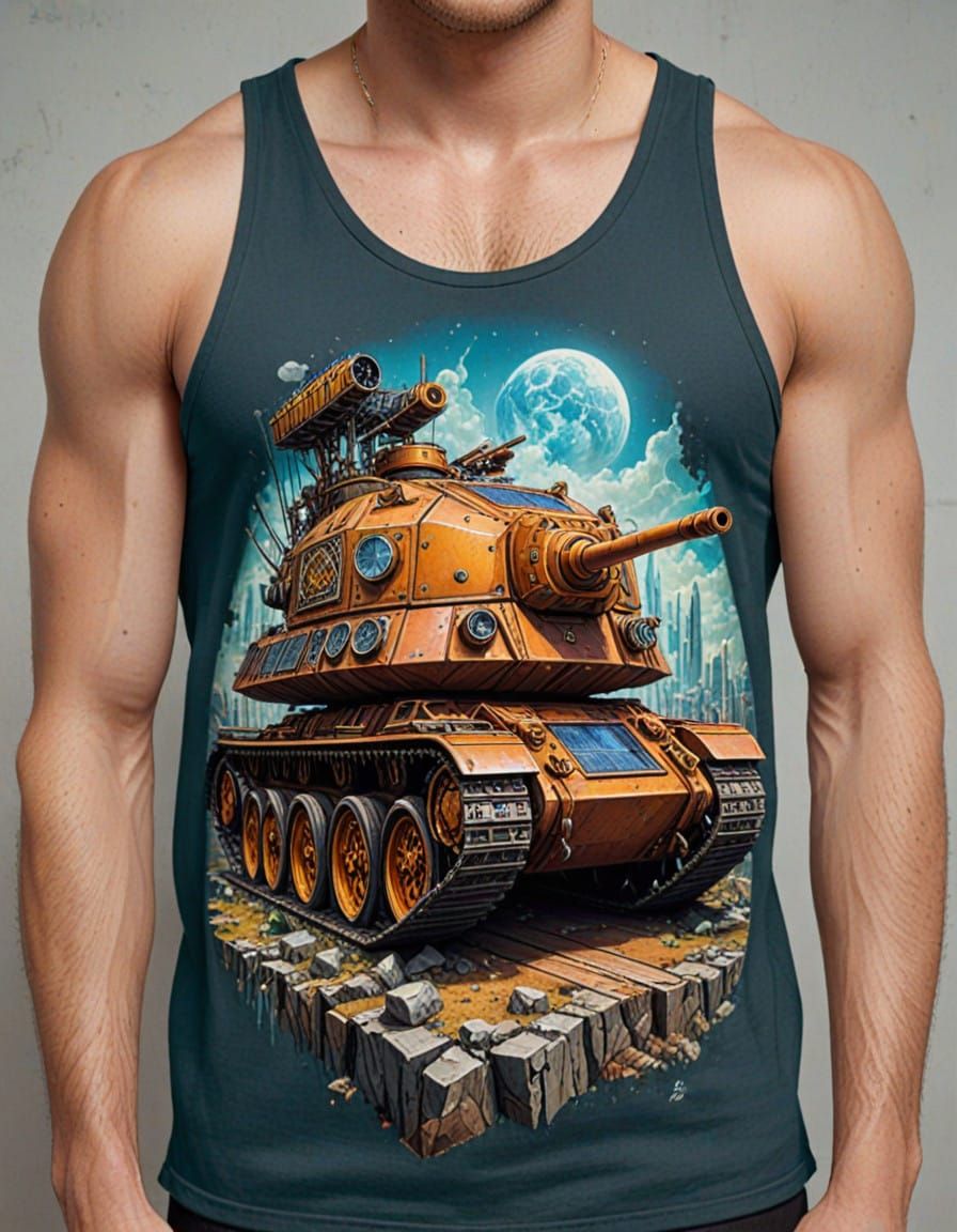 Solarpunk Tank in Hyper-Realistic Detail - AI Art