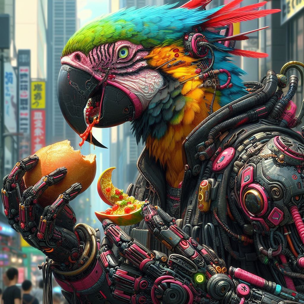 Cyborg Parrot - AI Generated Artwork - NightCafe Creator