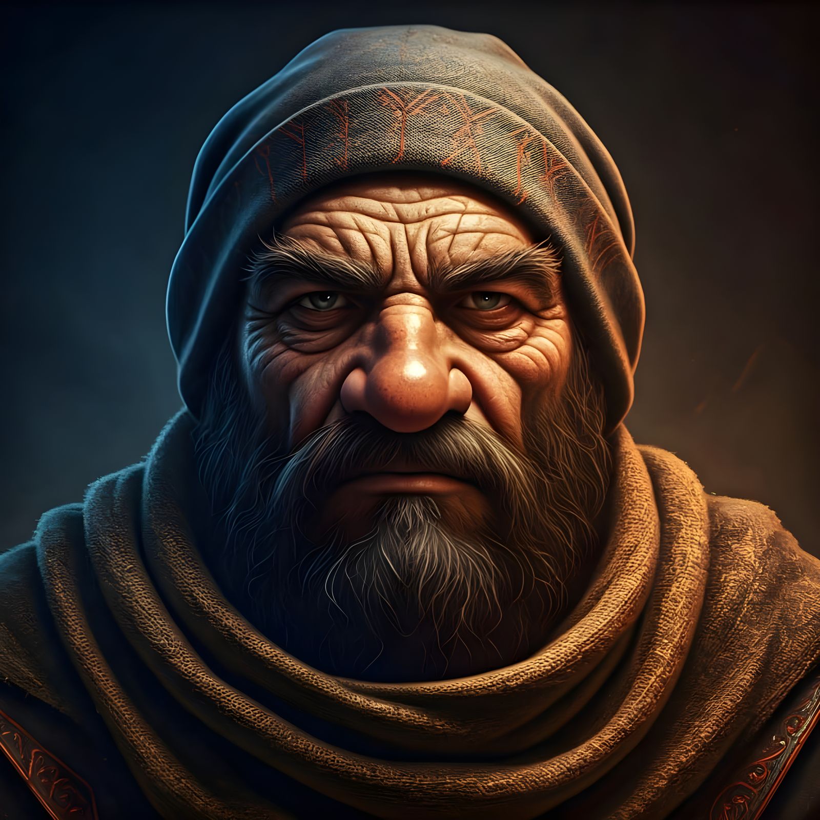 Dwarf Rune Carver - Mystic Dwarf Rune Carver in Intricate At...