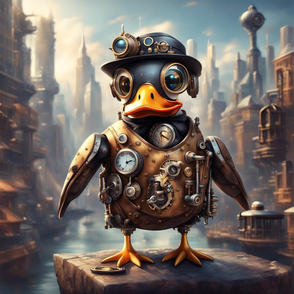 Steampunk Duck - AI Generated Artwork - NightCafe Creator