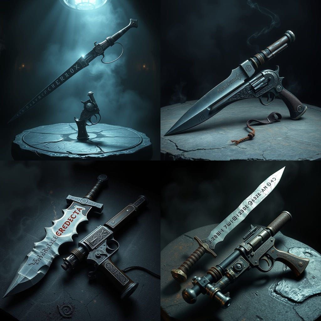 Gothic Fantasy Arcane Trick Weapon in Dark Fantasy... - AI Art