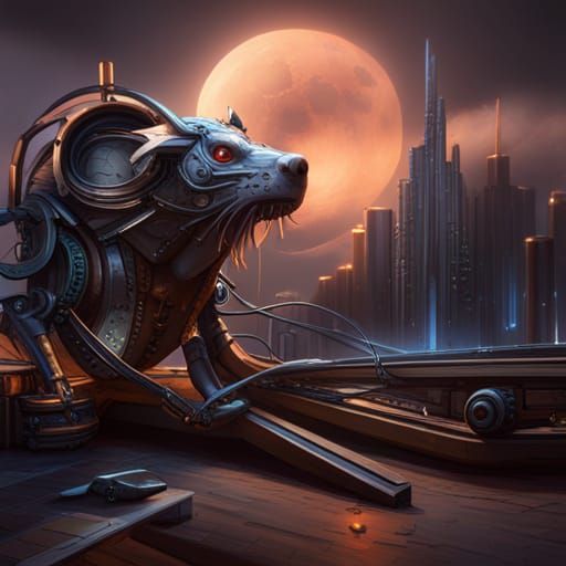 stainless steel rat cyborg - AI Generated Artwork - NightCafe Creator