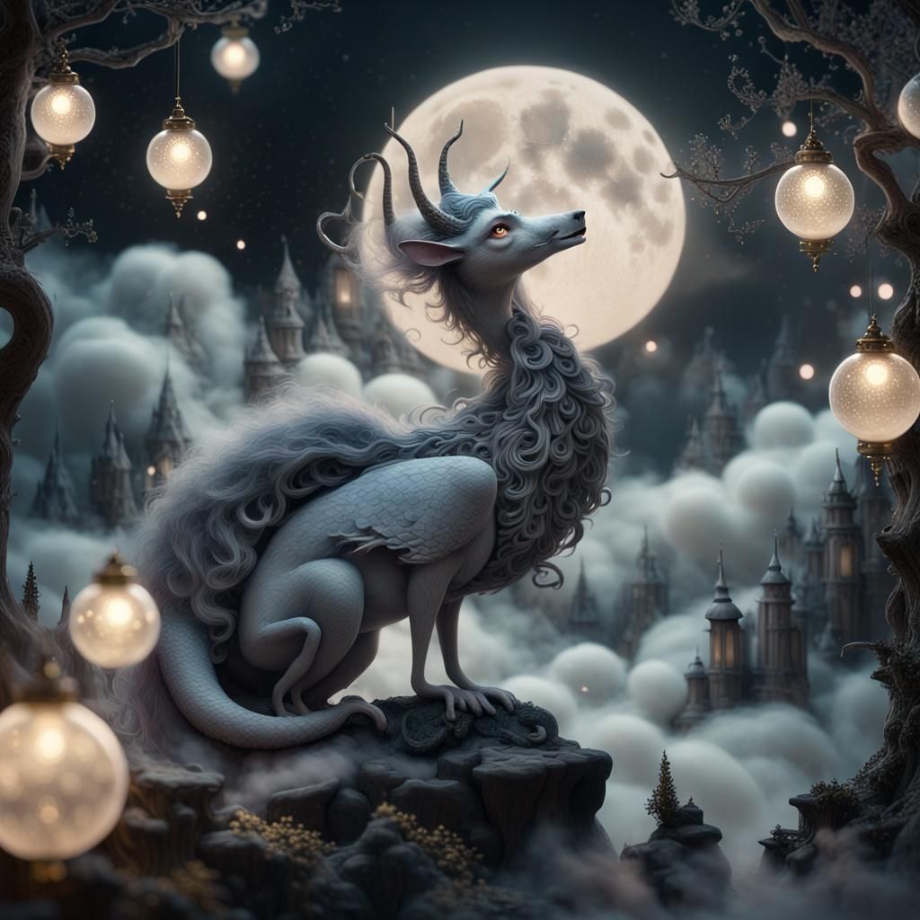 Moonlight Fantasy World - AI Generated Artwork - NightCafe Creator