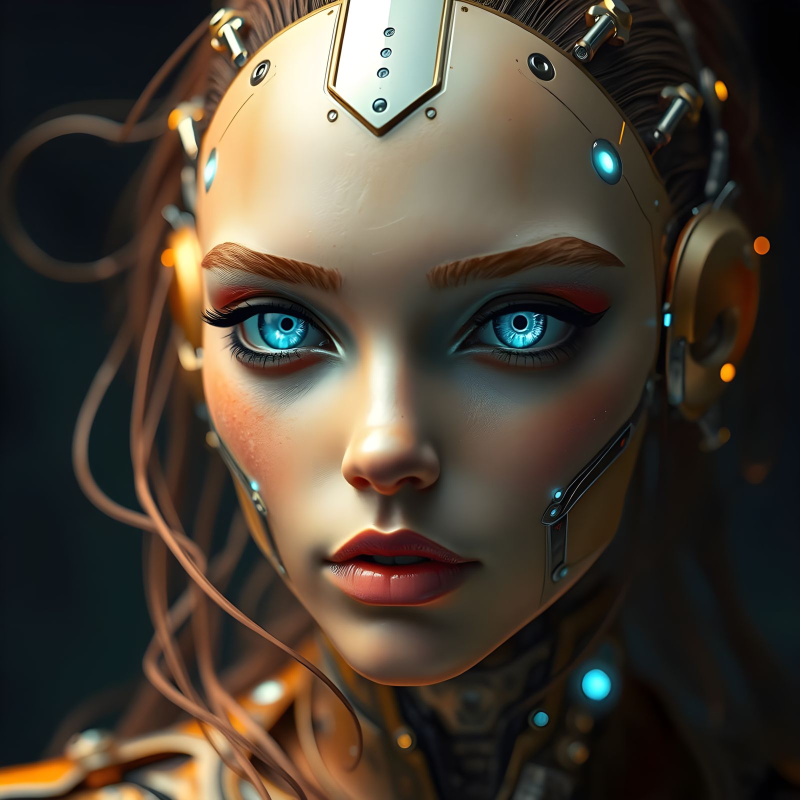 Ethereal Cyber Goddess with Warm Charisma - AI Art