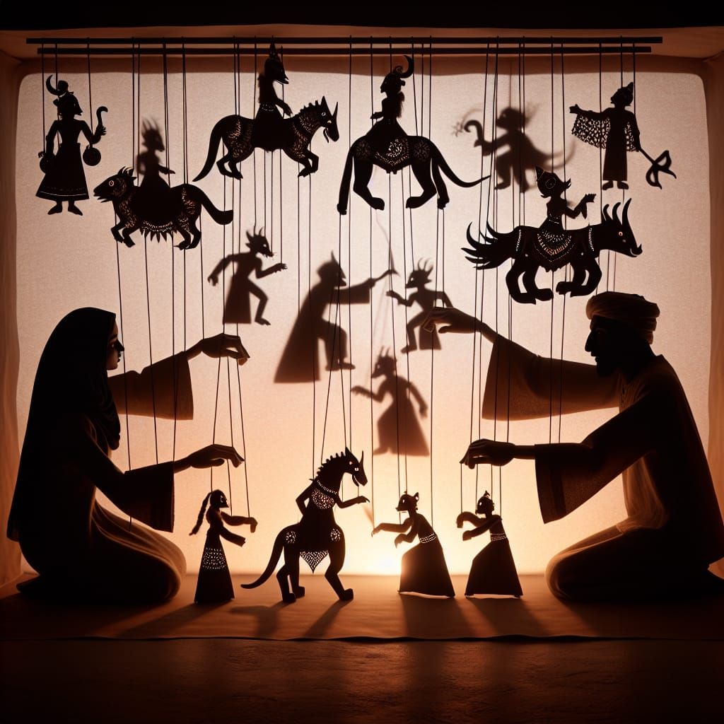 3D shadow puppetry - Ethereal Shadow Play in Ancient Ambianc...