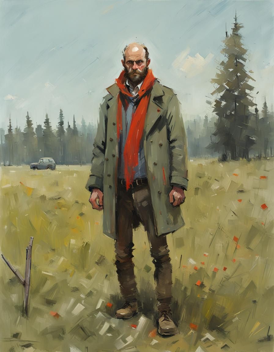 AI portrait influenced by the style of Jakub Rozalski (default portrait ...