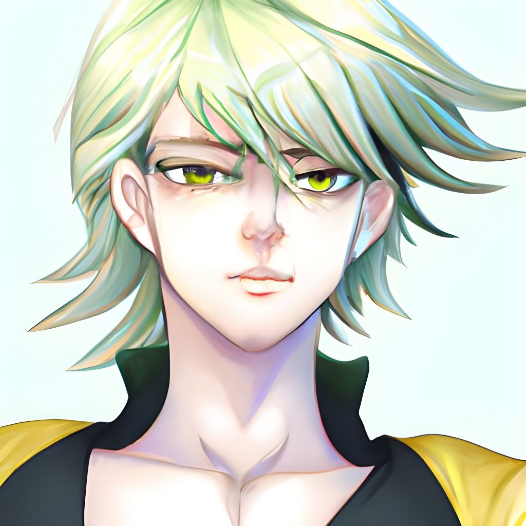 Nonbinary Green-Haired Character Concept Art - AI Generated Artwork - NightCafe Creator