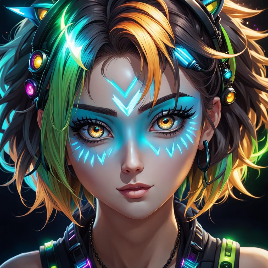 Raver Girl - AI Generated Artwork - NightCafe Creator
