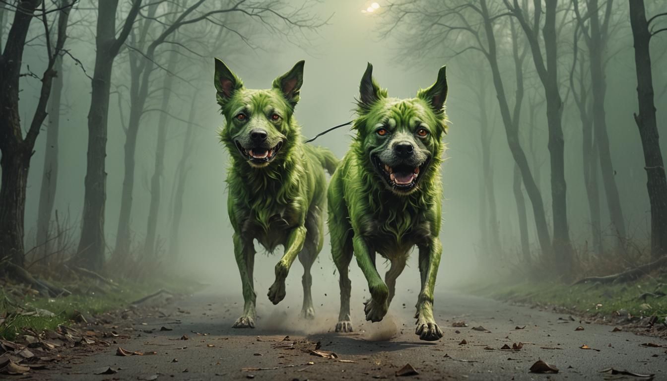 green dogs - AI Generated Artwork - NightCafe Creator