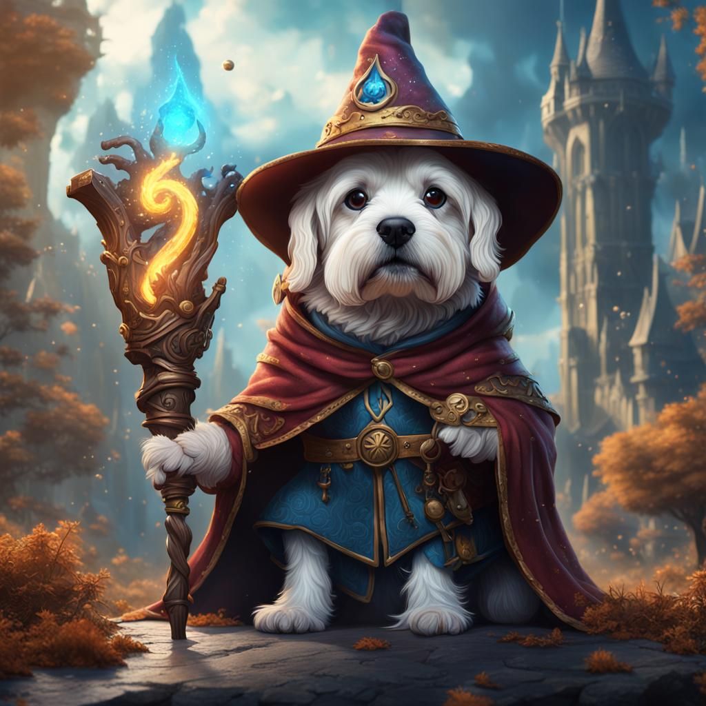 Cute wizard dog (3) - AI Generated Artwork - NightCafe Creator
