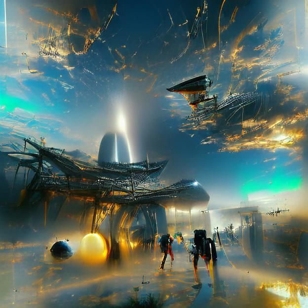 “Alien spaceport” art CryEngine digital illustration polished trending ...