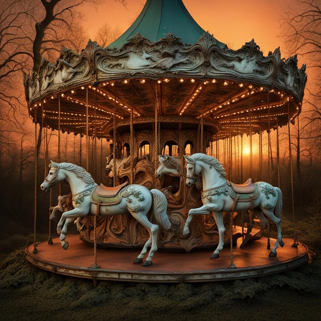 Vintage Carousel - AI Generated Artwork - NightCafe Creator