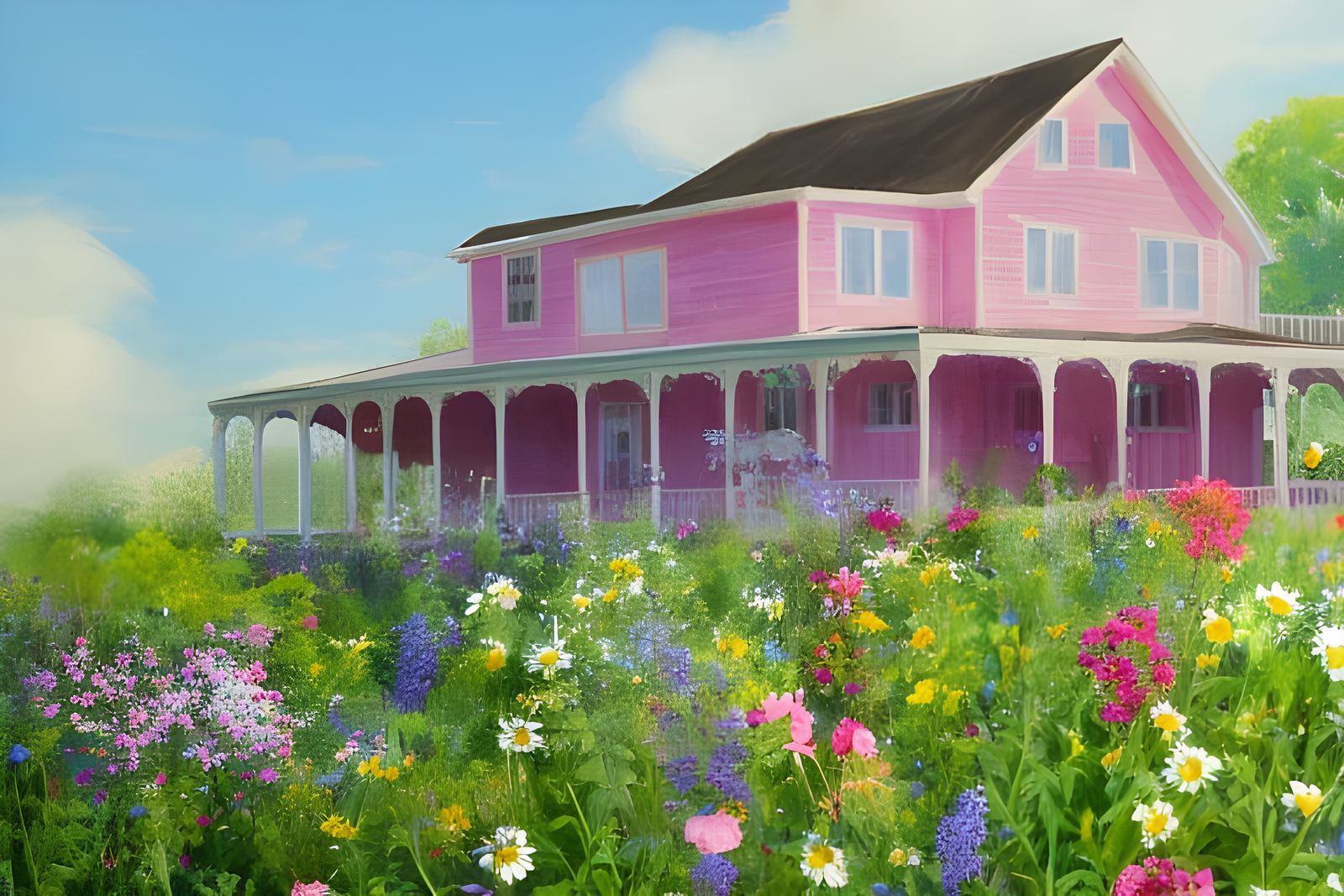 Beautiful Farmhouse - AI Generated Artwork - NightCafe Creator