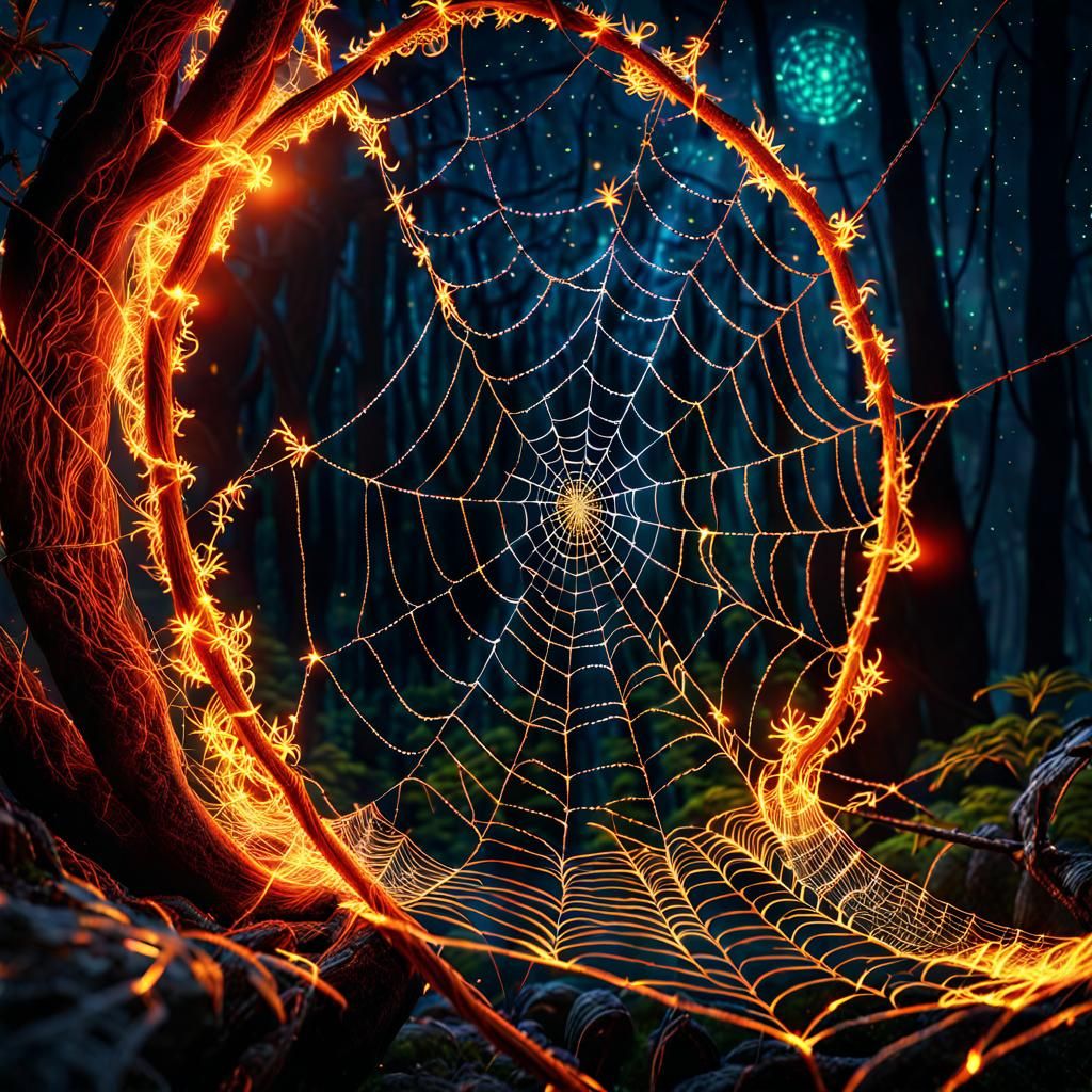 Magical Fire Spiderweb - AI Generated Artwork - NightCafe Creator
