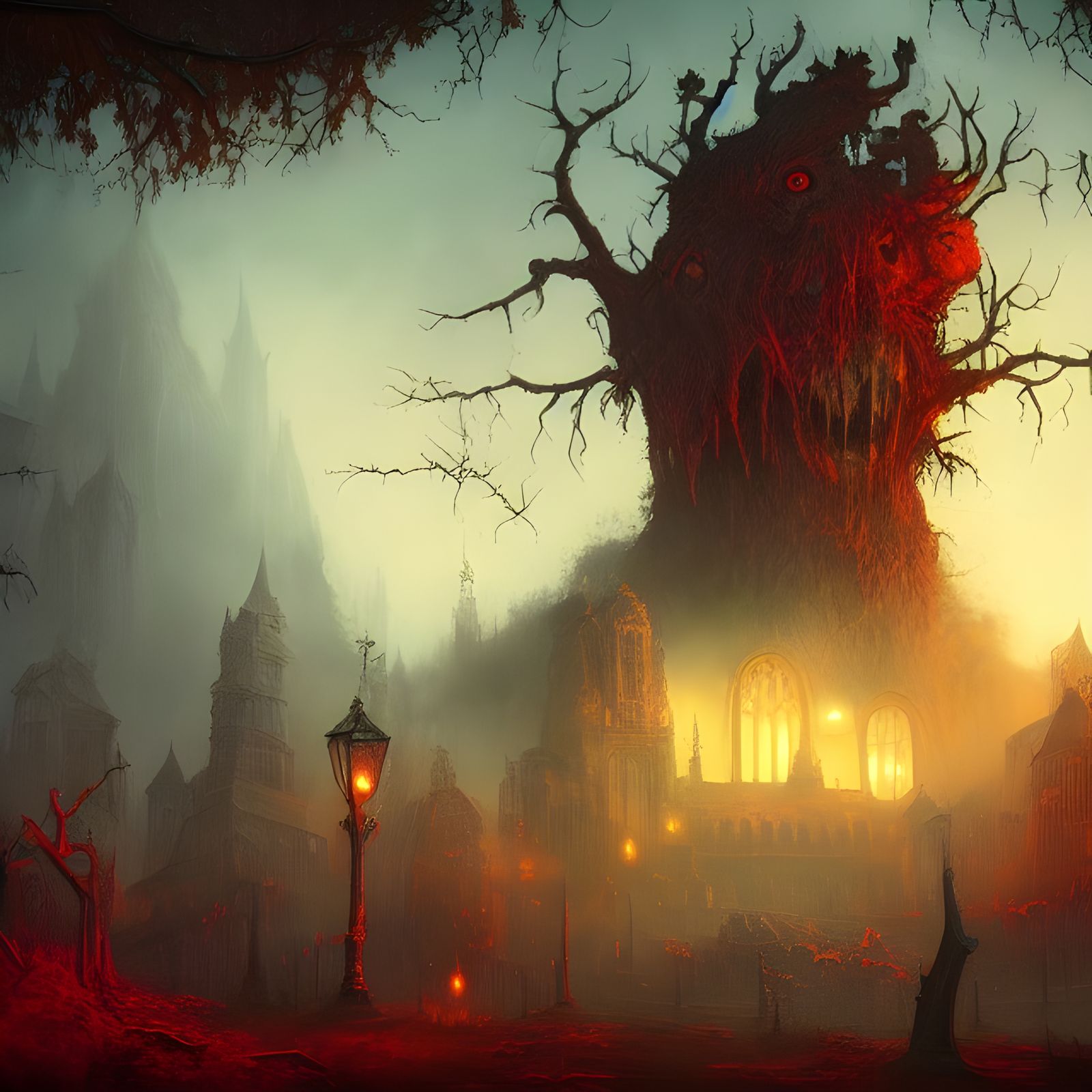 The monster of Halloween detailed matte painting, deep color, fantastical, intricate detail ...